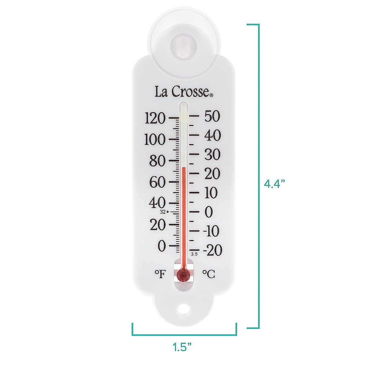 La Crosse 204-111 4.4 inch Small Tube Analog Thermometer
