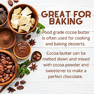 Raw Cocoa Butter-16 oz. - Non GMO - Vegan - Small disks for easy measurement - By SAAQIN ® - Sold exclusively by HalalEveryday