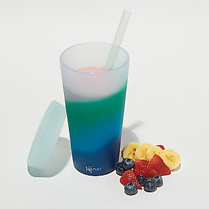Silipint: Silicone 22oz Straw Tumblers: 2 Pack - Mountain Air - Unbreakable Cups, Hot or Cold, Sustainable, Airtight Lid, Travel