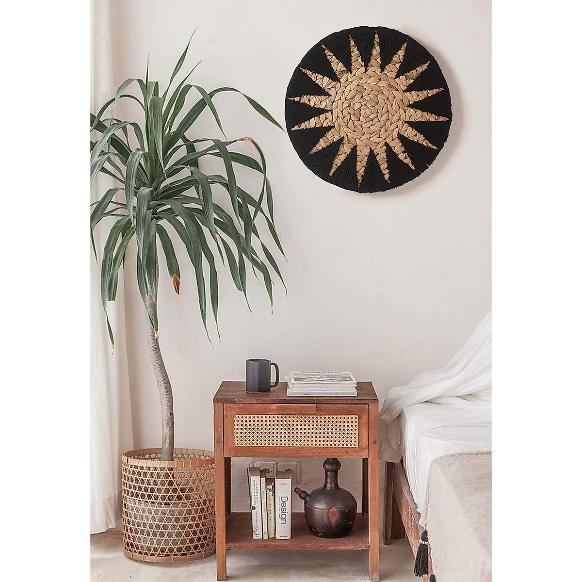 IOWER Woven Wall Basket Decor Macrame Wall Hanging Boho Placemats Home Boho Wall Décor 12"