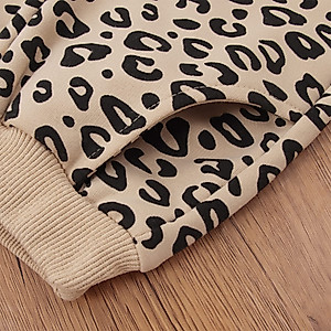 CM C&M WODRO Toddler Infant Baby Girl Clothes Fall Winter Long Sleeve Sweatshirts Pants 2 Piece Cute Outfits Leggings Set 1-6T (Khaki, 2-3T)