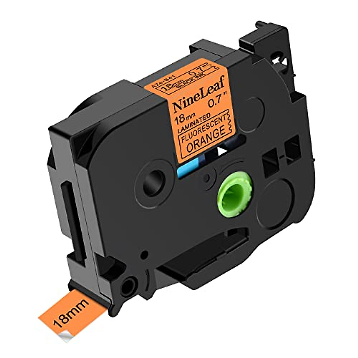 NineLeaf 50 Pack Compatible for Brother P-Touch TZe-B41 TZ-B41 Black on Fluo Orange Label Tape 18mm 0.7 inch 3/4'' Laminated TZe TZ Tape for PT-E800W D800W P900W P950NW Label Maker