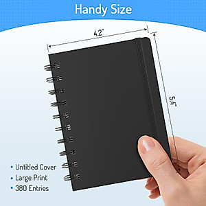 Forvencer Password Book with Individual Alphabetical Tabs, 4" x 5.5" Small Password Notebook, Spiral Password Keeper, Internet Address and Password Manager, Password Logbook for Home Office, Black