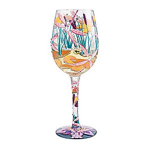 Enesco Designs by Lolita Dragonfly Magic Artisan Hand-Painted Wine Glass, 1 Count (Pack of 1), Multicolor