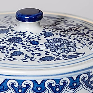 TUU Chinese Rice Dispenser Ceramic Large Capacity Sealed Cereal Storage Container with Lid Grain Dispenser Suitable for Kitchen Soybean, Corn, Flour, Sugar, Rice, Nuts, Snacks, Pet Food 22/44Lbs