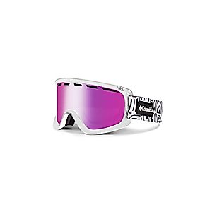 Columbia Unisex Snow Goggles BENTON SPRINGS - Typo White/Black Patch with Pink Ion Lens