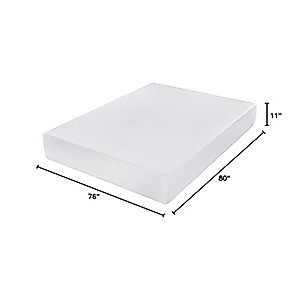 PrimaSleep 11 Inch Dura Gel Deluxe Comfort Memory Foam Mattress, King, White