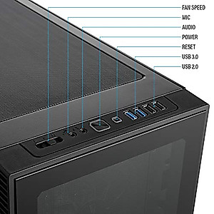 Rosewill ATX Mid Tower Gaming PC Computer Case with Red LED Fans, 360mm AIO Water Cooling Radiator Support, 3 Sided Tempered Glass, Great Cable Management/Airflow - CULLINAN MX-Red