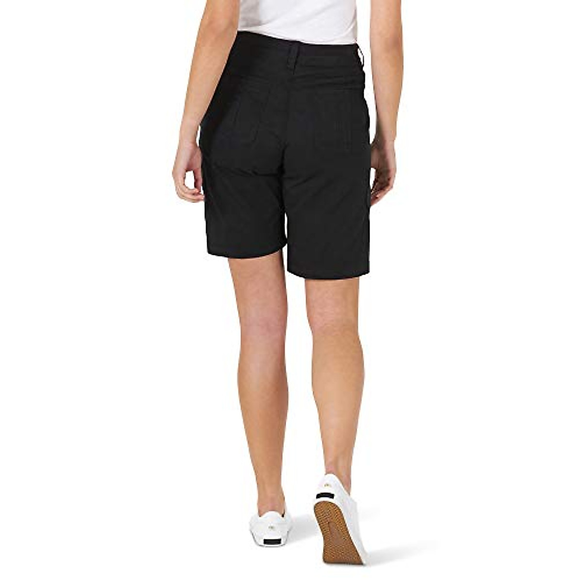 Lee Women's Relaxed Fit Avey Knit Waist Cargo Bermuda Short Black 16