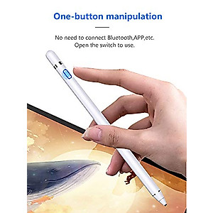 Stylus Pencil Compatible for Apple,Active Stylus Pen for Touch Screens, Rechargeable 1.5mm Fine Point Smart Pencil Compatible for iPhone iPad Android and Most Tablets on Touchscreen Devices (White)