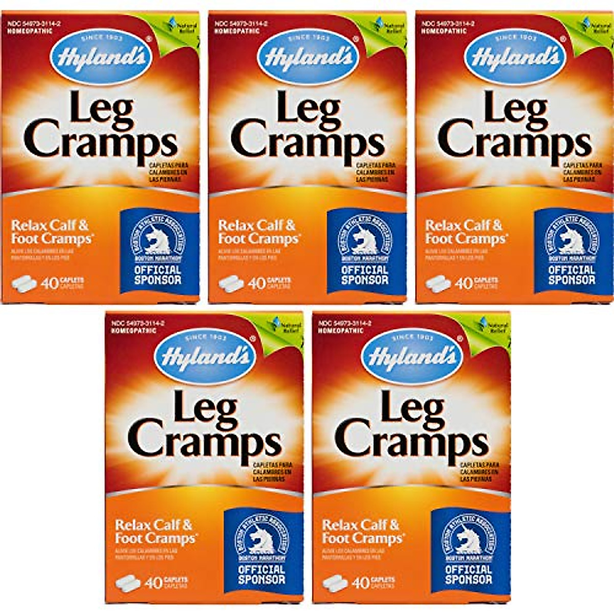 Hyland's Leg Cramps Caplets - 40 ct, Pack of 5