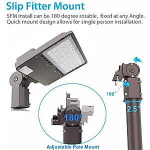 ECCFUTLL 150W Outdoor LED Parking Lot Light with Slipfitter Mount, 5000K LED Area Light with Dusk to Dawn Photocell, 100-277V 21000LM[400-500W HPS/HID Equiv] ETL LED Commercial LED Flood Light
