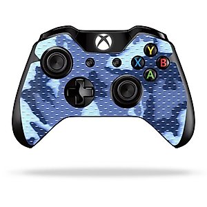 Protective Vinyl Skin Decal Skin Compatible with Microsoft Xbox One/One S Controller wrap Sticker Skins Blue Camo