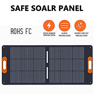 ALLWEI 100W Portable Solar Panel for 300/500 Power Station Solar Generator, 18V Foldable Solar Battery Charger with Adjustable Kickstand, Waterproof IP68 for Camping Trip Outdoor RV Blackout