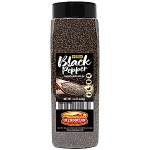 Mendocino Ground Black Pepper 16 oz Jar