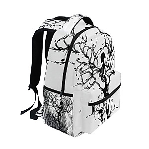 Backpack Black Day Of The Dead Skull Pattern Adults School Bag Casual College Bag Travel Zipper Bookbag Hiking Shoulder Daypack for Women Men