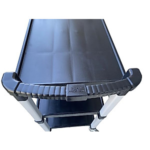 CRAYATA Rolling Utility Cart, 3 Shelf Heavy Duty Plastic Restaurant Cart, 390 Pound Weight Capacity, Made in USA