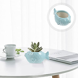 Happyyami 2pcs Stoneware Breathable Flowerpot Ceramic Plant Pots Animal Planter Cactus Succulent Planter Garden pots Small Plant pots Animal Plant vase Ceramic pots Flowers Bonsai Ceramics