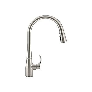 KOHLER 596-VS Simplice Pull Down Kitchen Faucet, High Arch, Vibrant Stainless