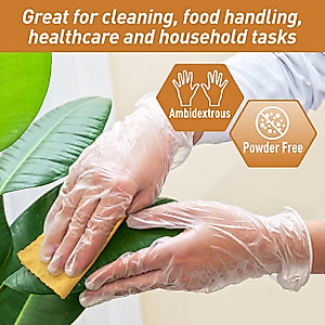 Med PRIDE Vinyl Gloves| Large Box of 100| 4.3 mil Thick, Powder-Free, Non-Sterile, Heavy Duty Disposable Gloves| Professional Grade for Healthcare, Medical, Food Handling, and More