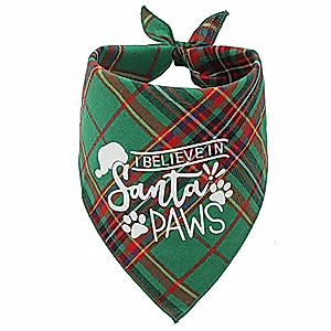 Dog Plaid Christmas Bandana 3 Pack, Holiday Dog Bandana for Xmas Dog Puppy Costume Decorations