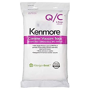Kenmore Type Q HEPA Vacuum Bags for Canister Vacuums