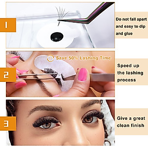 Premade Fans Eyelash Extensions 5D 6D 4D 3D Pre Made Eye Lash Extension Fans Short Stem 0.07 0.10 C D Curl Volume Lash Extensions 9mm to 18mm B&Qaugen Eyelash Extension (5D-0.10D,8-15MIX)