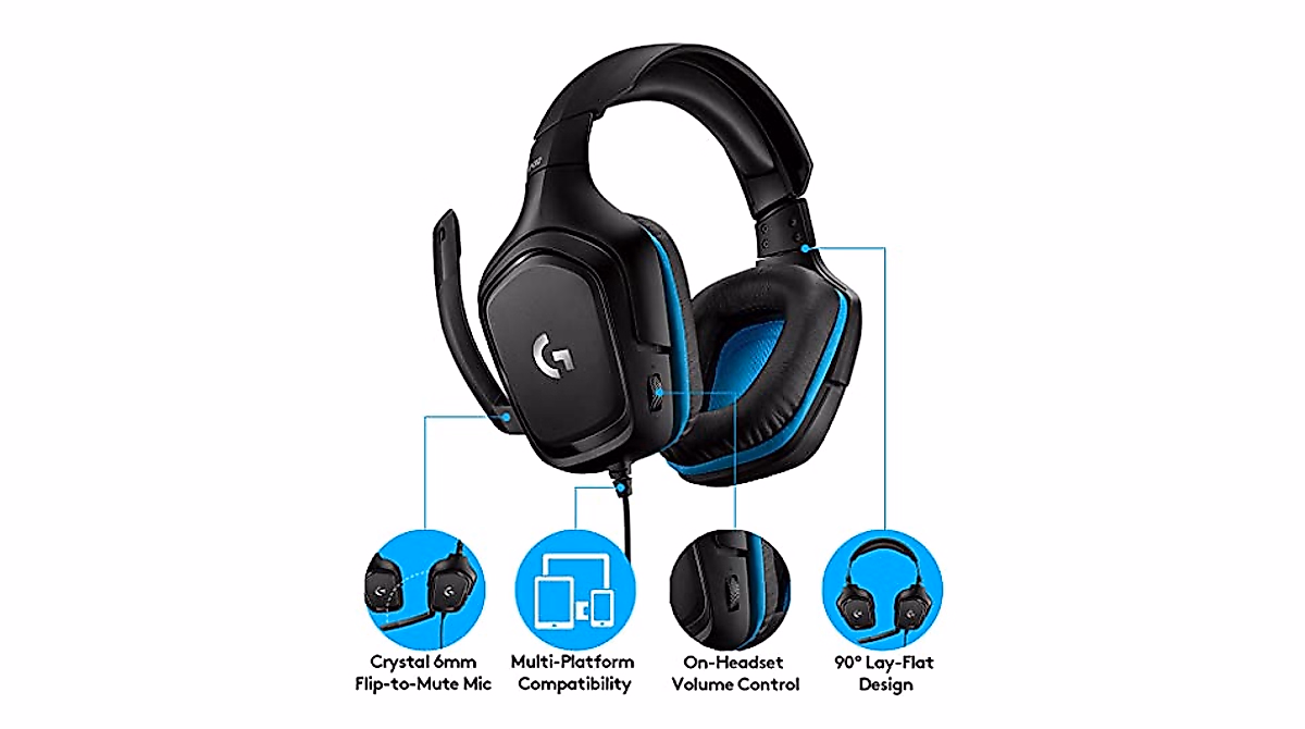 Logitech G432 Wired Gaming Headset, 7.1 Surround Sound, DTS Headphone:X ...