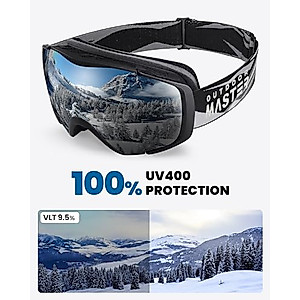 OutdoorMaster Ski Goggles with Cover Snowboard Snow Goggles OTG Anti-Fog for Youth Teenager