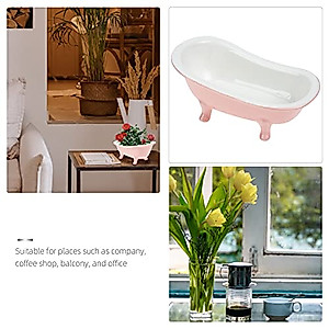 Mini Bathtub Flower Pot Ceramic Succulent Planter Pot Flower Pots Porcelain Plant Pot Vintage Retro Plants Bonsai Holder Desktop Flower Vase Cactus Containers Soap Dish