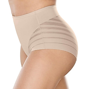 Leonisa Women's No Show Invisible Comfy Tummy Control Classic Panty,Nude,Small