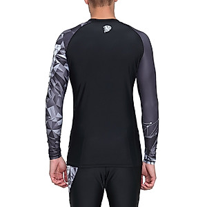 HUGE SPORTS Wildling Series UV Protection Quick Dry Compression Rash Guard (Lion,2XL)