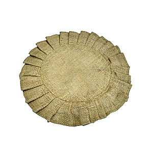 FIKIMOS Handmade Jute Firll Placemats Eco-Frindly Round Woven for Dining Table Wicker Placemats Size - 12" (1-Piece)