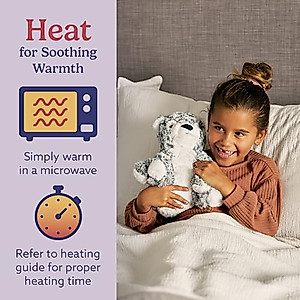 Warmies Microwavable & Weighted Stuffed Animals, Snow Leopard - Heated Stuffed Animal Plushie for Warmth & Comfort - Cute Soft Plush Toys for Adults & Children (Boys, Girls, Babies & Toddlers)