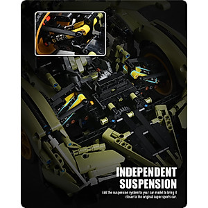 Nifeliz Super car V12 GT MOC Building Blocks and Construction Toy, Adult Collectible Model Cars Set to Build, 1:8 Scale Sports Car Model (2527 Pcs)