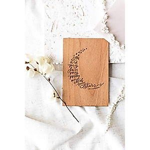 My Sun Moon Stars Wood Wedding Anniversary Card for Wife Husband Couple [Romantic Valentine's Day Card for Boyfriend Girlfriend, Made in the USA]