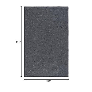 SAFAVIEH Braided Collection Area Rug - 9' x 12', Black, Handmade Farmhouse, Ideal for High Traffic Areas in Living Room, Bedroom (BRA201Z)