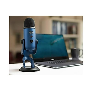 Blue Microphones Yeti USB Microphone (Midnight Blue) Bundle with Headphones and Desktop Boom Arm (4 Items)