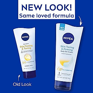 NIVEA Skin Firming and Toning Body Gel Cream with Q10, Firming Body Cream, Moisturizing Skin Cream, 6.7 Oz Tube