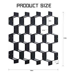 Natzerat Honeycomb Drawer Divider Suitable for bedroom underwear Socks Cosmetic storage locker sorting 8-piece drawer organizer (Black)