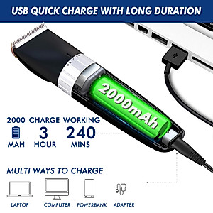 Hair Clippers for Men Professional, Cordless Beard Trimmer Mens Cutting Kit Barbers Haircut Electric Grooming Machine - USB Rechargeable & Waterproof with LED Display