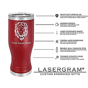 LaserGram 20oz Vacuum Insulated Pilsner Mug, Flag of Guatemala, Personalized Engraving Included (Maroon)