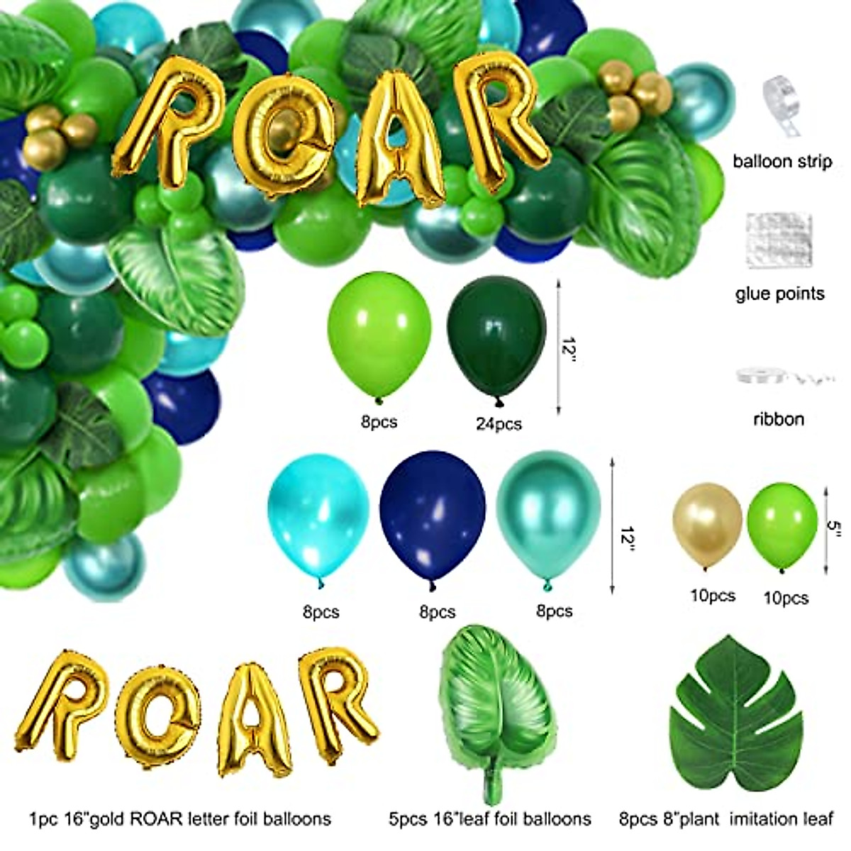 Dinosaur Baby Shower Decorations for Boy, Party Inspo Balloons Garland Arch, Table Decorations, Theme Shower, Backdrop, IT’S A BOY Banner, Hatching Soon Cake Toppers, Green