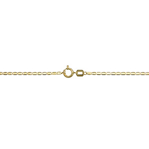 10k Yellow Gold Flat Oval Link Bracelet (1.4 mm, 7.5 inch)