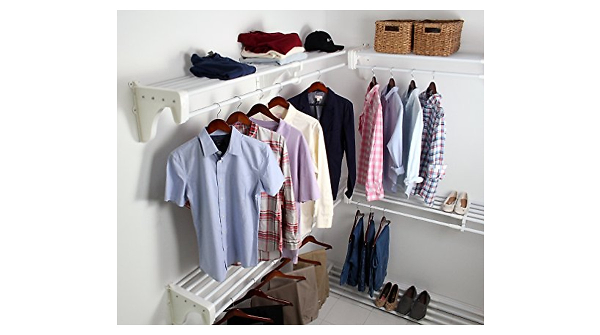 EZ Shelf Walk-in Closet Kit - Expandable, Durable Shelving in White