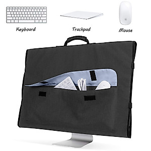CURMIO Travel Carrying Bag Compatible for Apple 27" iMac Desktop Computer, Protective Storage Case Monitor Dust Cover Compatible with 27" iMac Screen and Accessories, Black, Patent Pending