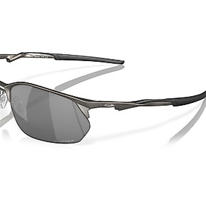 Oakley Men's OO4145 Wire Tap 2.0 Rectangular Sunglasses, Matte Gunmetal/Prizm Black, 60 mm