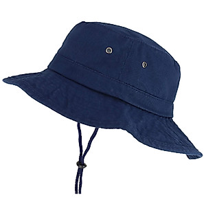 Trendy Apparel Shop XXL Oversize Large Brim 100% Cotton Outdoor Boonie Hat - Navy - 3XL
