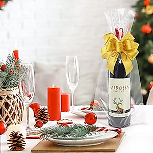 Morepack 8x16 Inches Cellophane Bags,50Pieces Clear Cellophane Gift Bags for Wine Bottles
