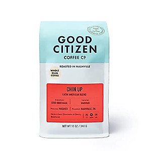 Good Citizen Coffee Co. Chin Up Whole Bean Coffee, Medium-Roast Coffee Blend, 12 Ounces, 340 Grams